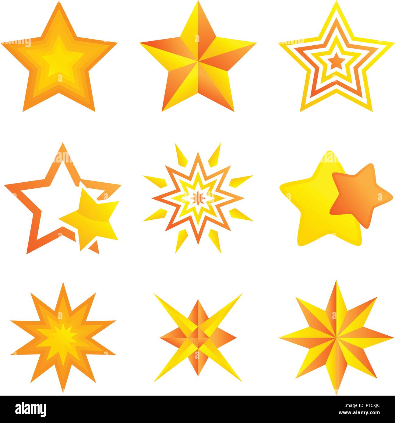 A vector illustration of Different Stars Design Stock Vector Image ...