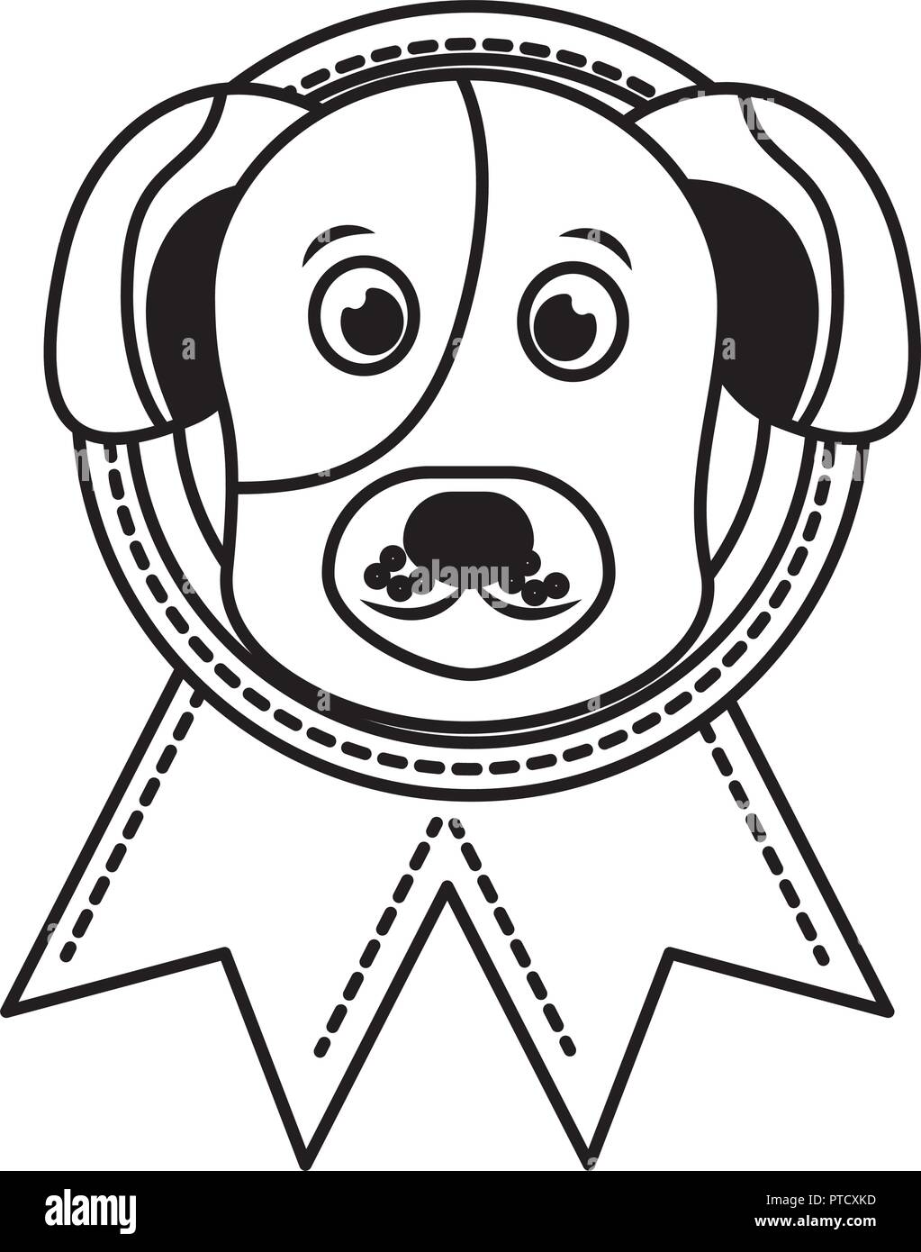 medal award with dog head prize Stock Vector Image & Art - Alamy