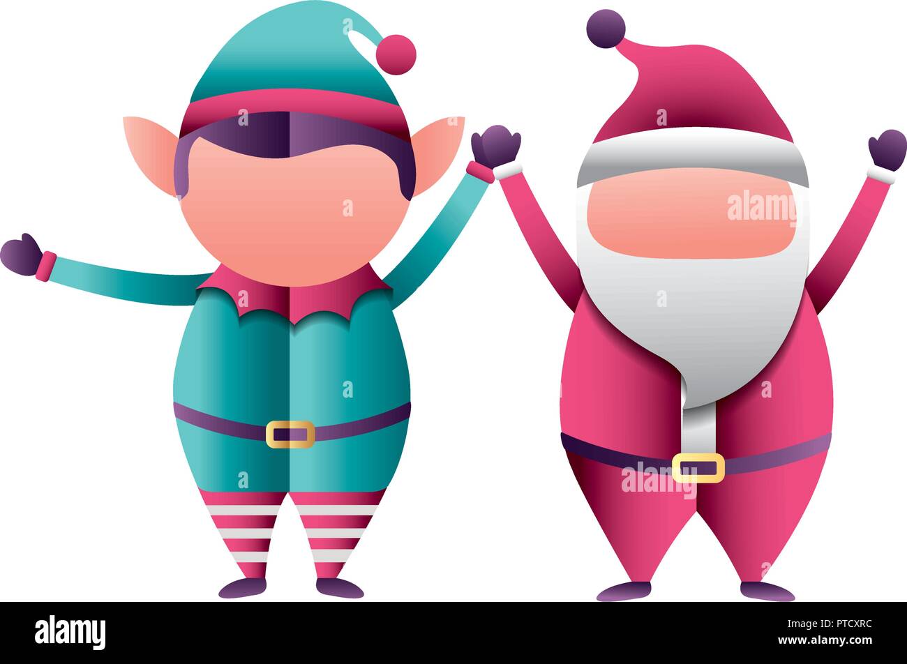 Happy cute christmas elf holding Stock Vector Images - Alamy