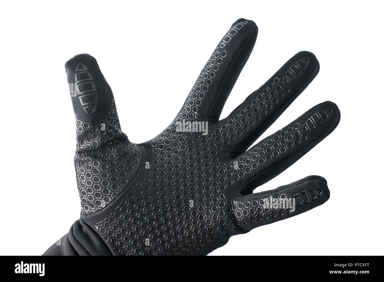 Hand in black leather gloves hi-res stock photography and images - Alamy