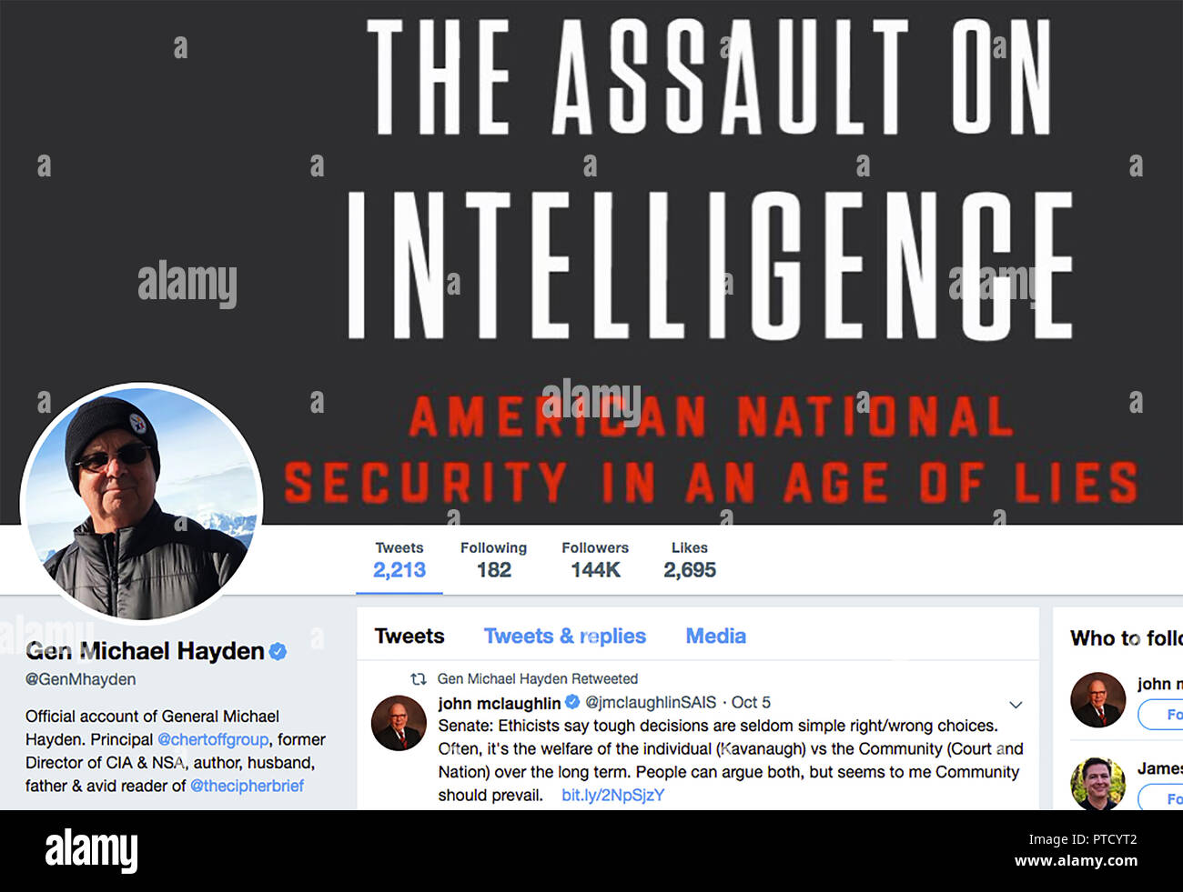 Twitter page for General Michael Hayden. Michael Vincent Hayden is a ...