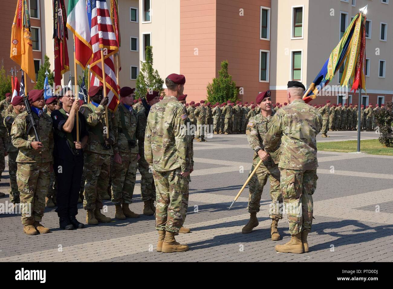 Col. Gregory K. Anderson (center), outgoing commander of the 173rd ...