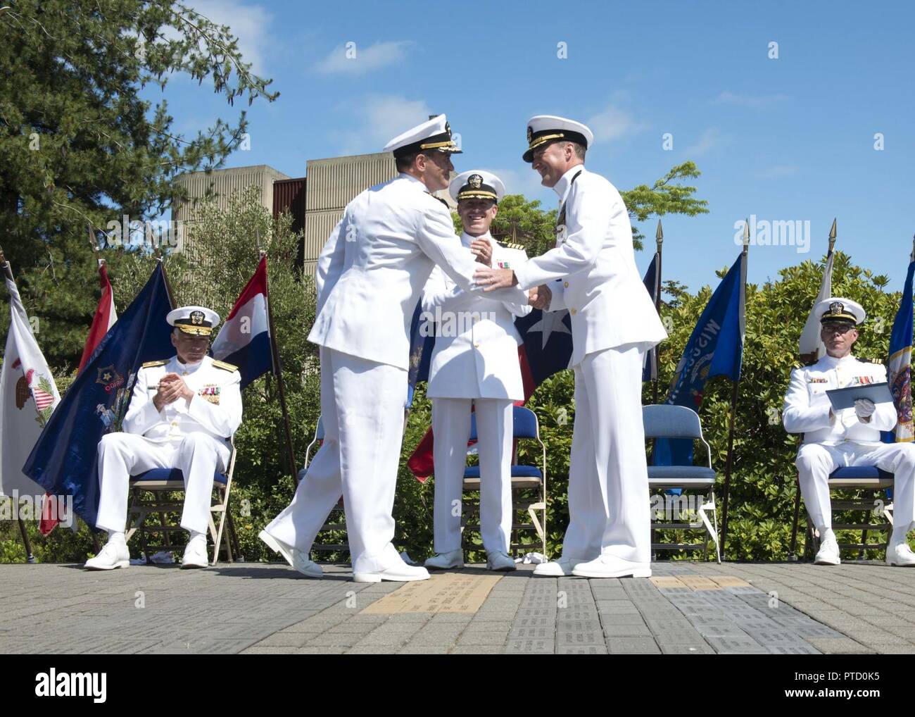BANGOR, Wash. (July 07, 2017) Capt. Joseph Turk, left, from Eau Claire ...
