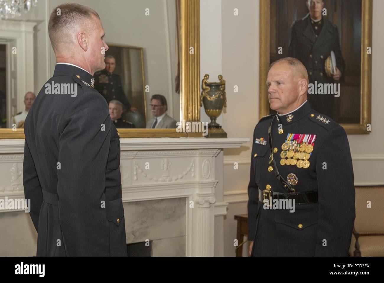 U.S. Marine Corps Maj. Gen. Steven R. Rudder, left, and Commandant of ...