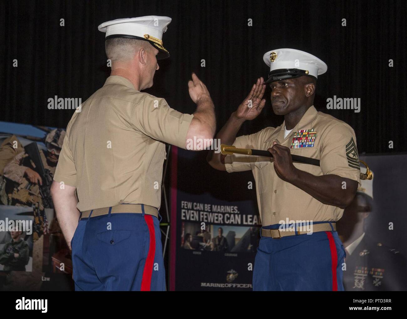 Sergeant Major Anthony N. Page, right, salutes Col Jeffery C ...