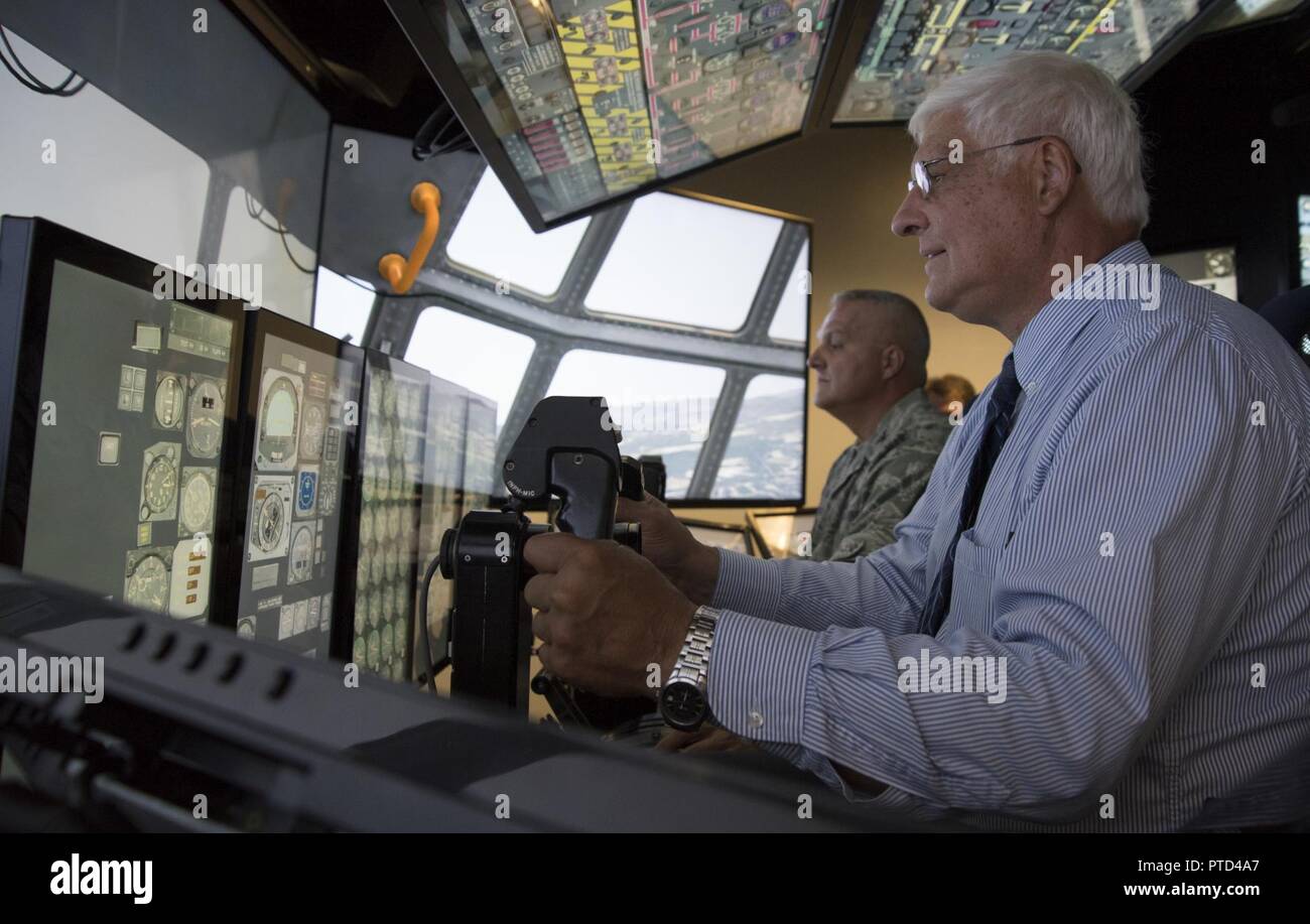 U.S. Congressman Bob Gibbs practices flying in a C-130 Multi-Mission ...