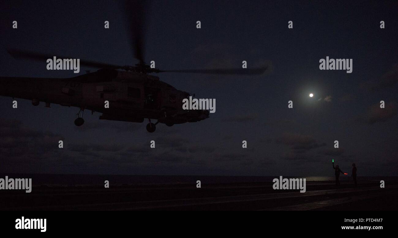 CORAL SEA (July 8, 2017) An MH-60R Sea Hawk, from the "Saberhawks" of ...