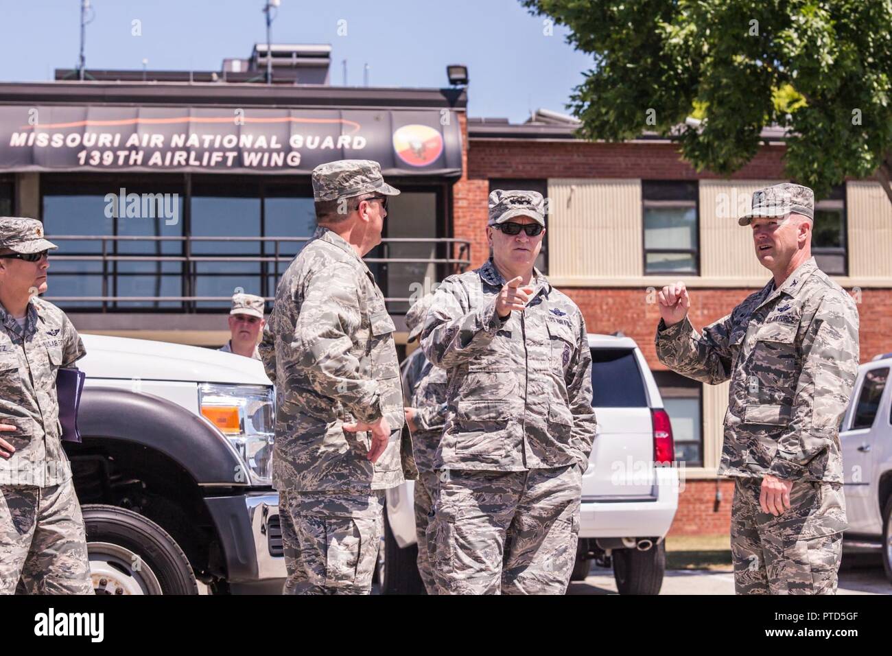 U.S. Air Force Lt. Gen. Scott Rice (center), director of the Air ...