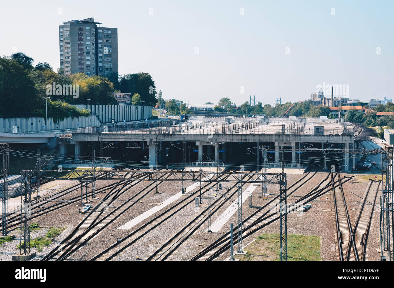 Belgrade Centre railway station (Prokop), still under construction ...