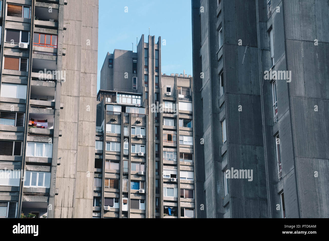 High-rise towers in Block 23, New Belgrade (Novi Beograd), Belgrade ...