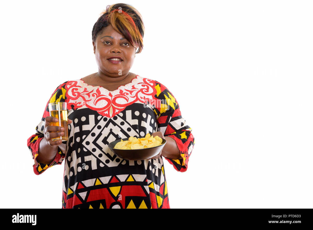 Thoughtful happy fat black hi-res stock photography and images - Alamy