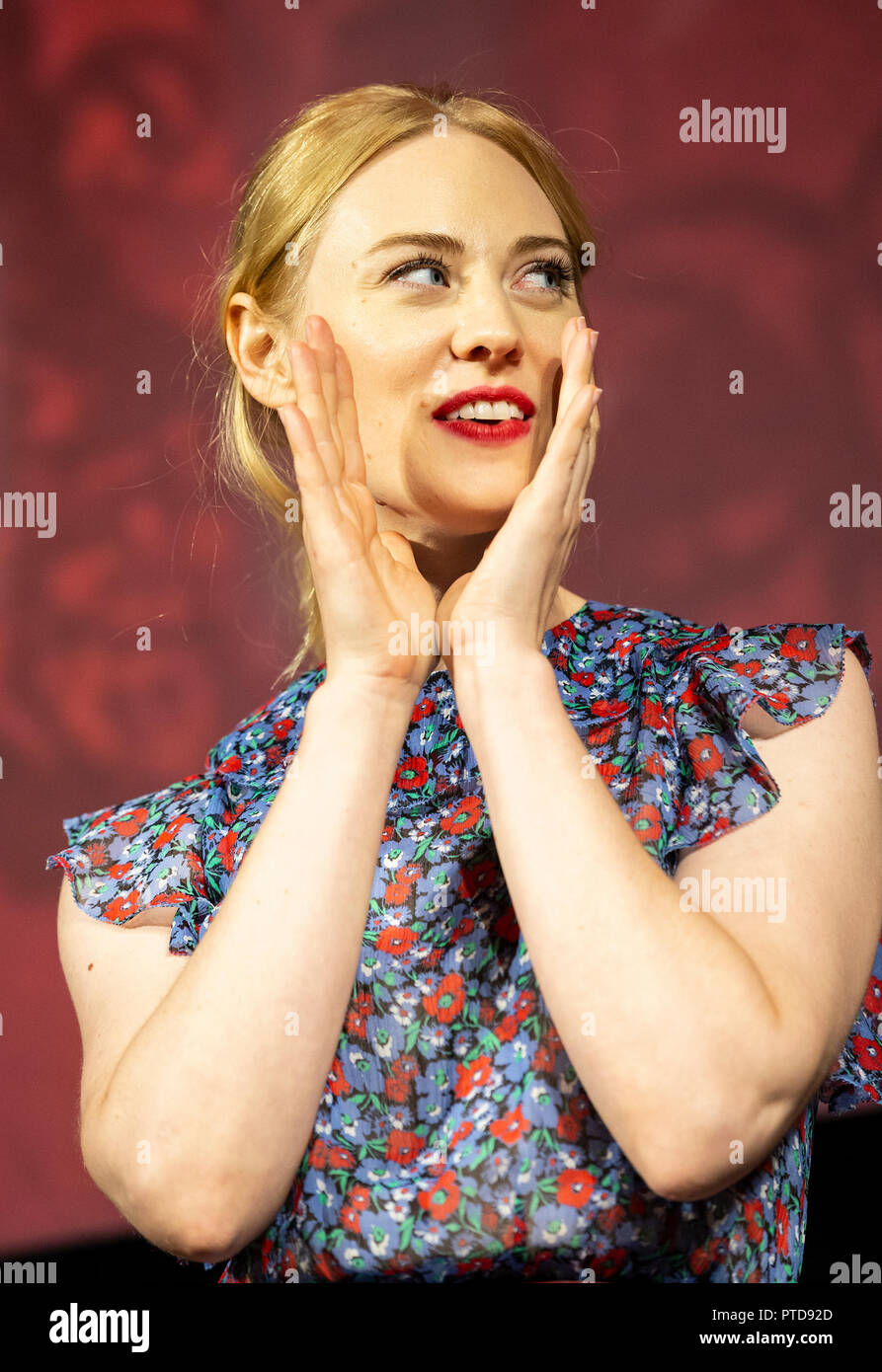 Deborah Ann Woll attends Marvel's DAREDEVIL panel during New York Comic ...