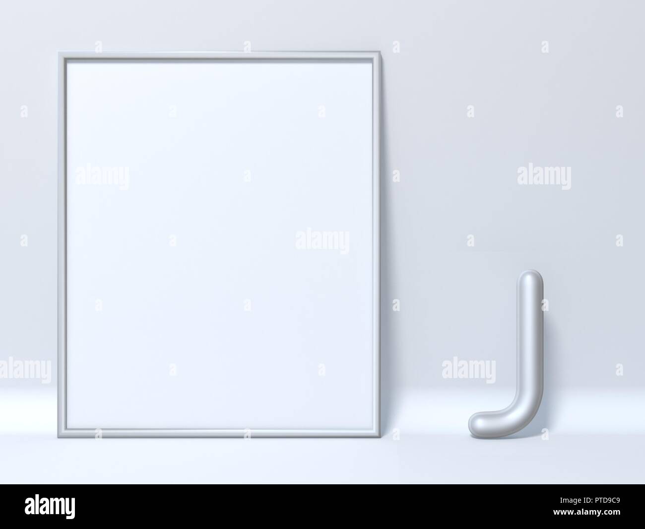 Mock up picture frame Letter J 3D render illustration Stock Photo - Alamy