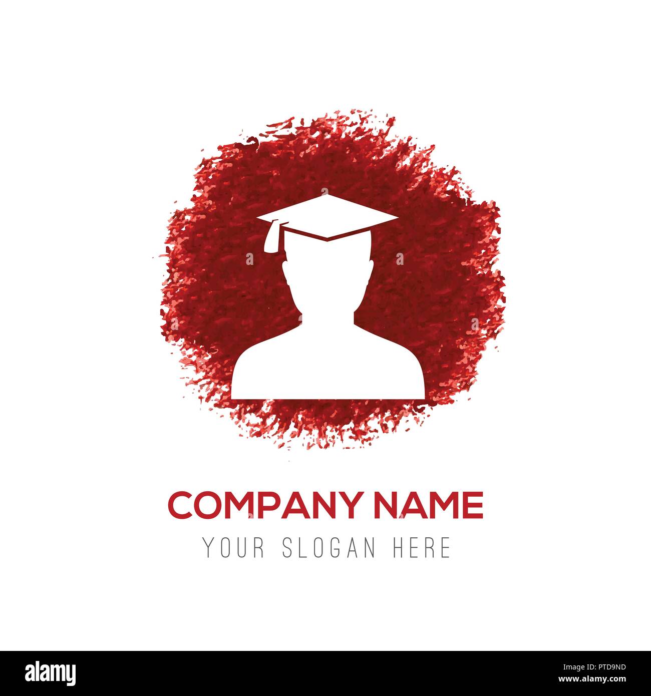 Education User Icon - Red WaterColor Circle Splash Stock Vector Image ...