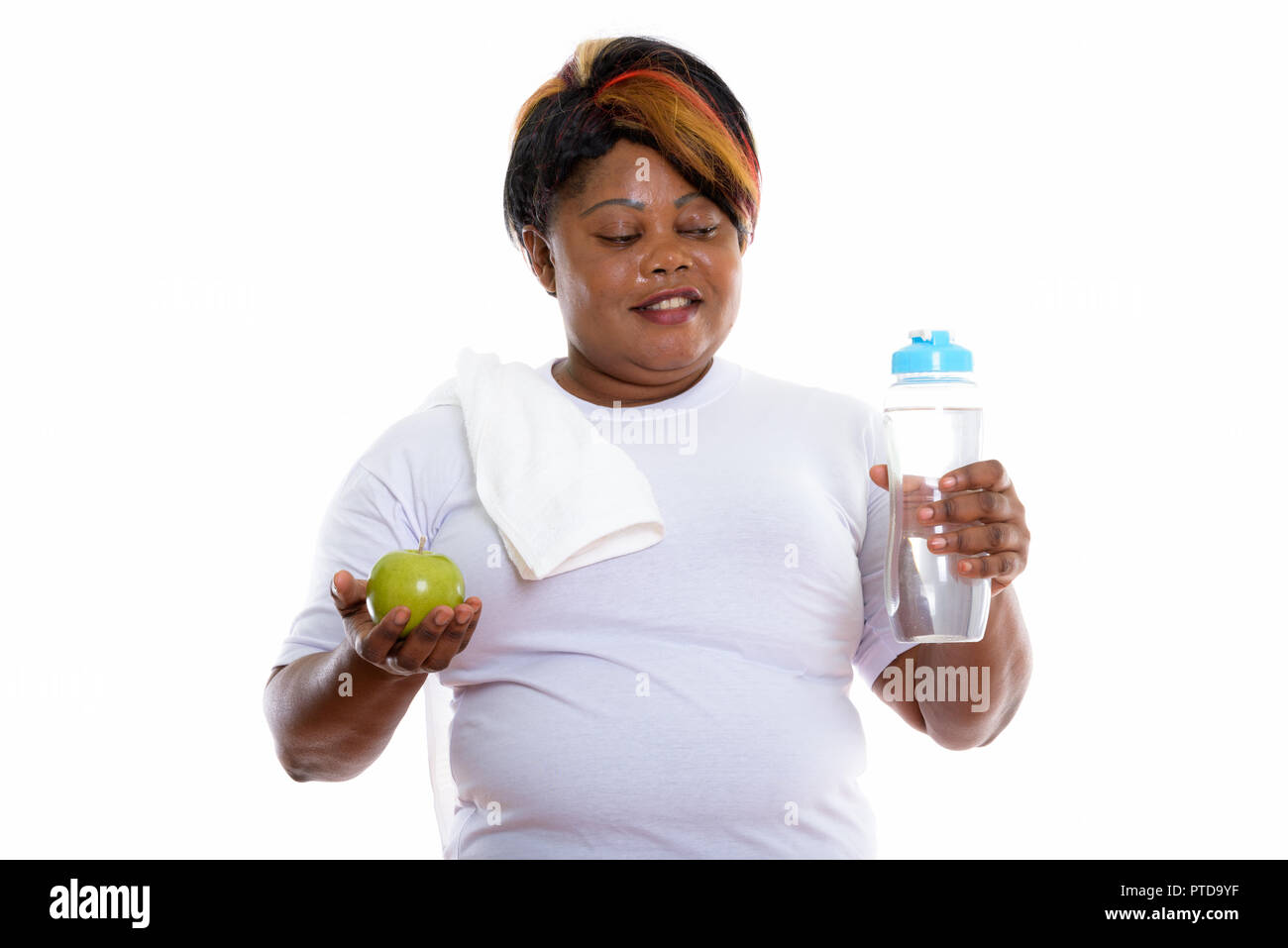 Portrait happy fat woman choosing hi-res stock photography and images ...