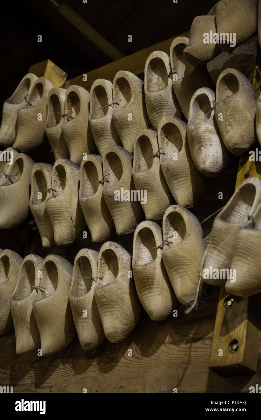 Traditional Dutch wooden clogs, traditional shoe detail Stock Photo - Alamy