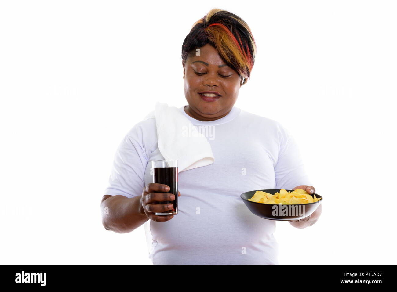 Portrait happy fat woman choosing hi-res stock photography and images ...