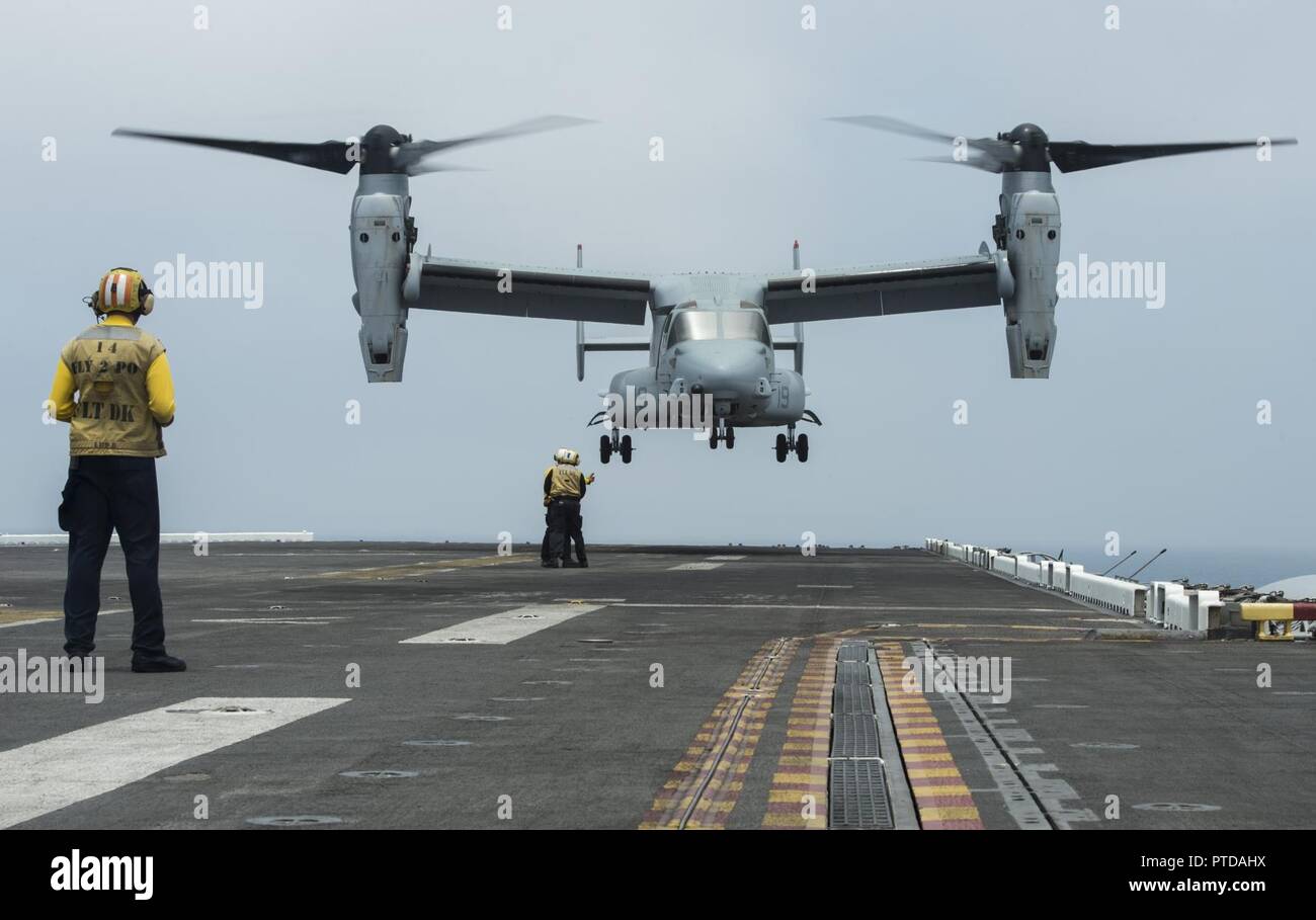 OCEAN (July 9, 2017) An MV-22B Osprey, assigned to the “Red Lions” of ...