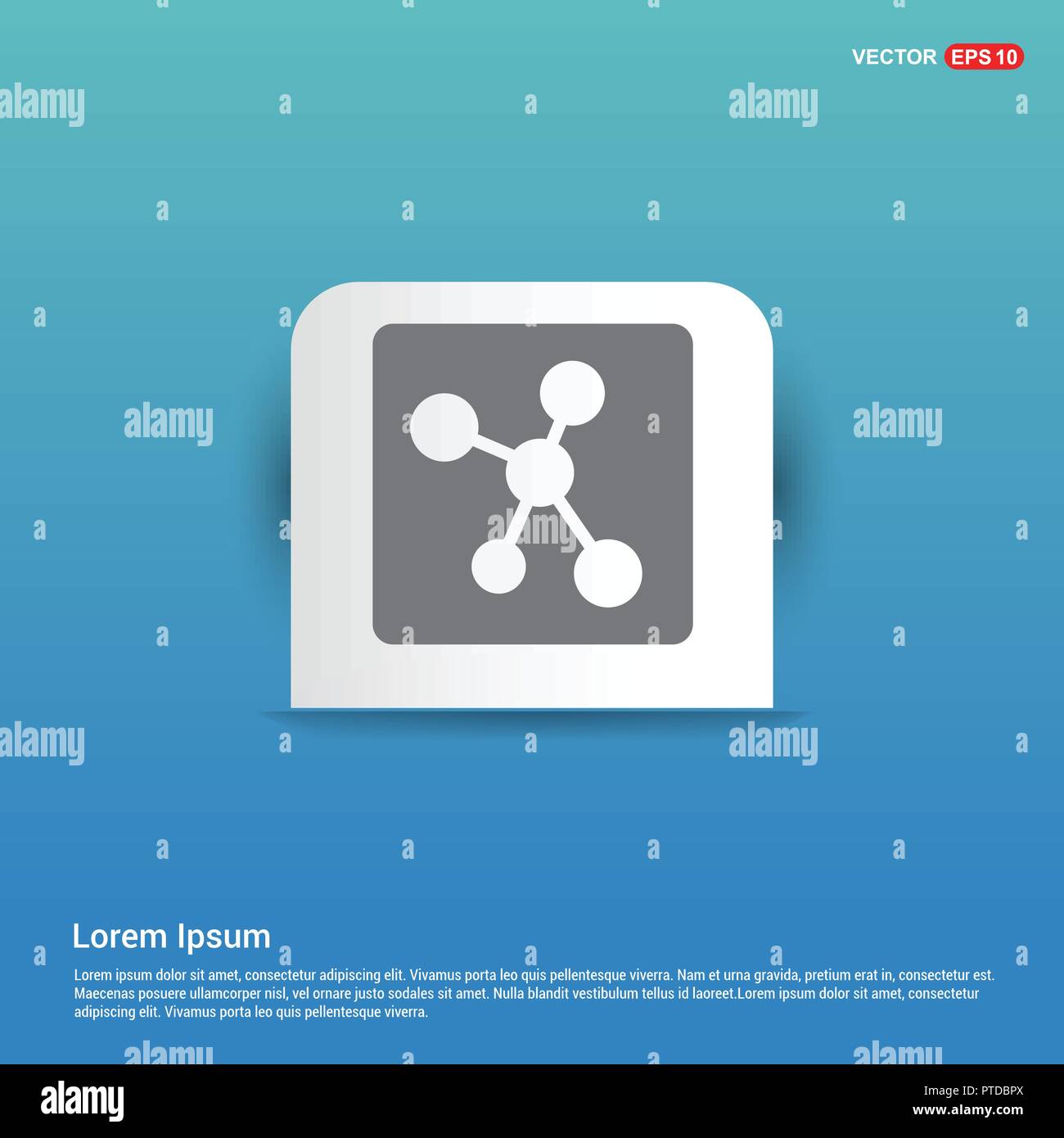 connection of cells molecule icon - Blue Sticker button Stock Vector ...