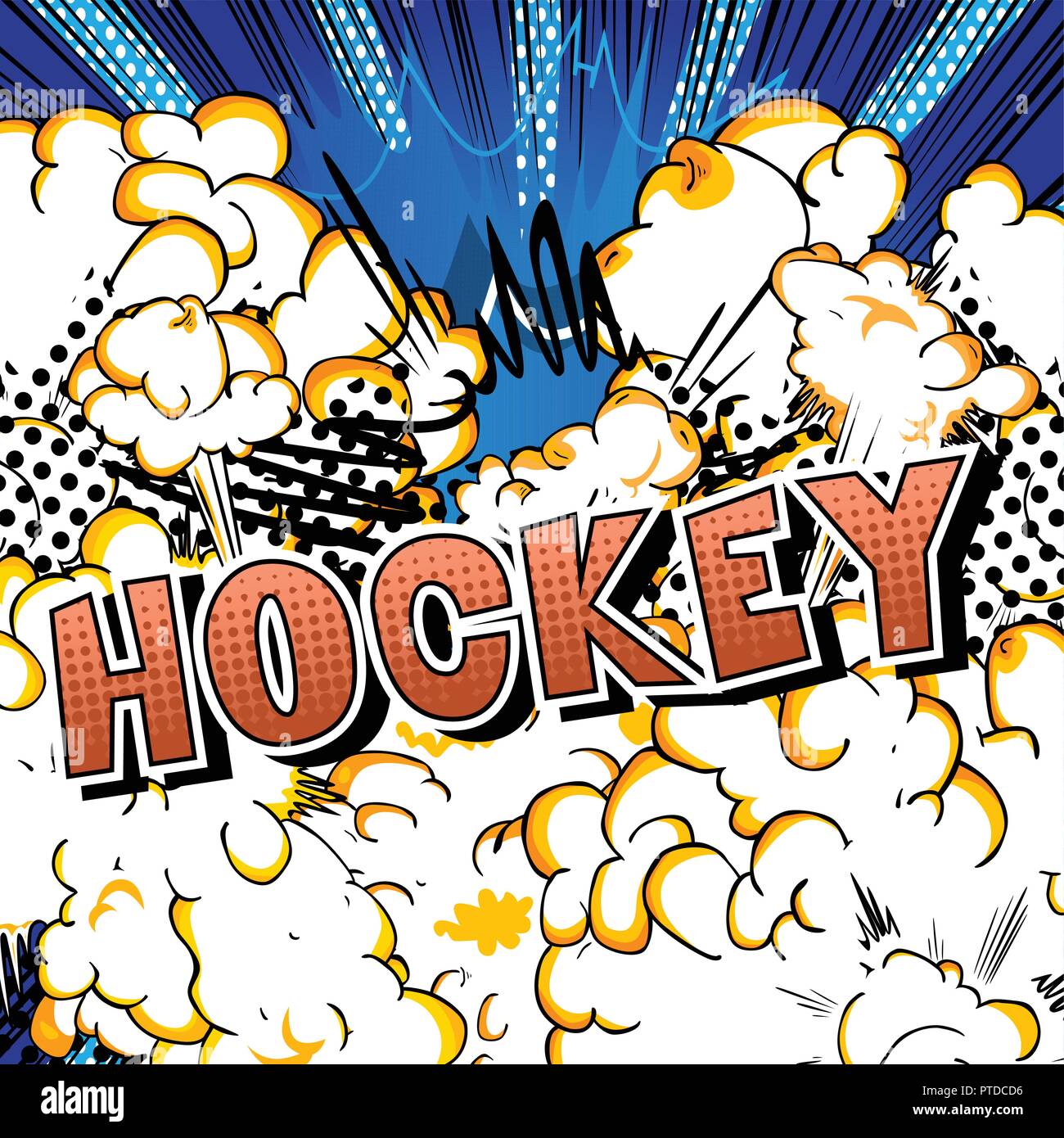 Hockey - Vector illustrated comic book style phrase Stock Vector Image ...