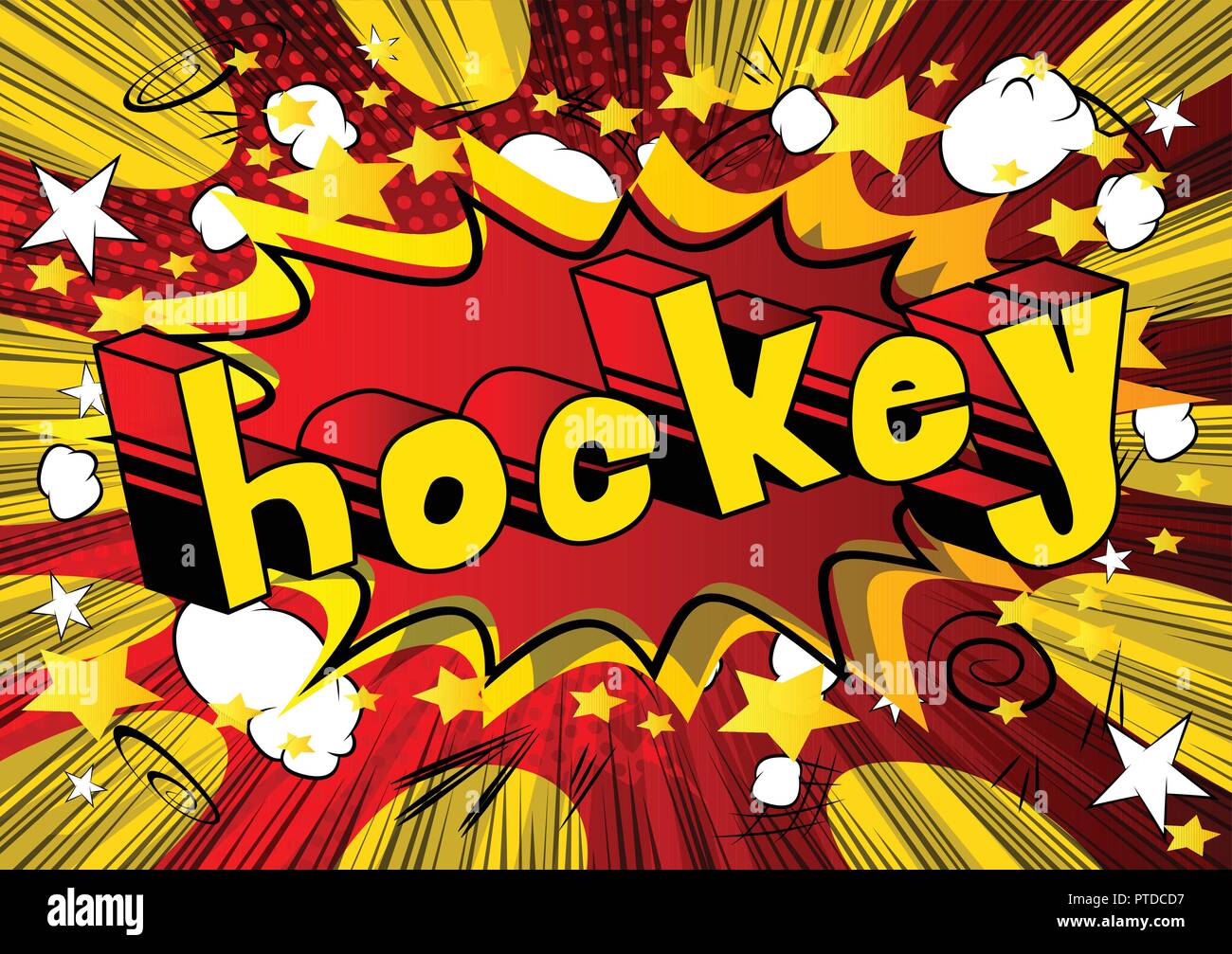 Hockey - Vector illustrated comic book style phrase Stock Vector Image ...