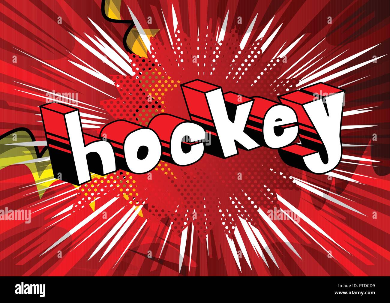 Hockey - Vector illustrated comic book style phrase Stock Vector Image ...
