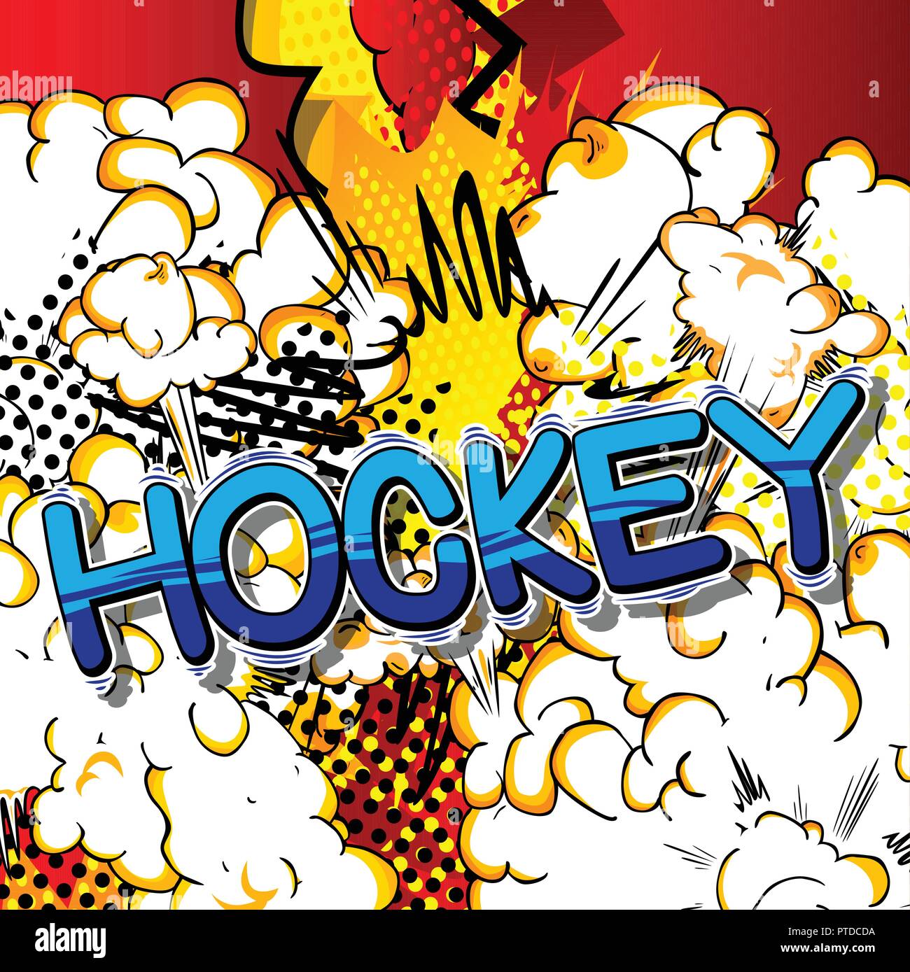 Hockey - Vector illustrated comic book style phrase Stock Vector Image ...