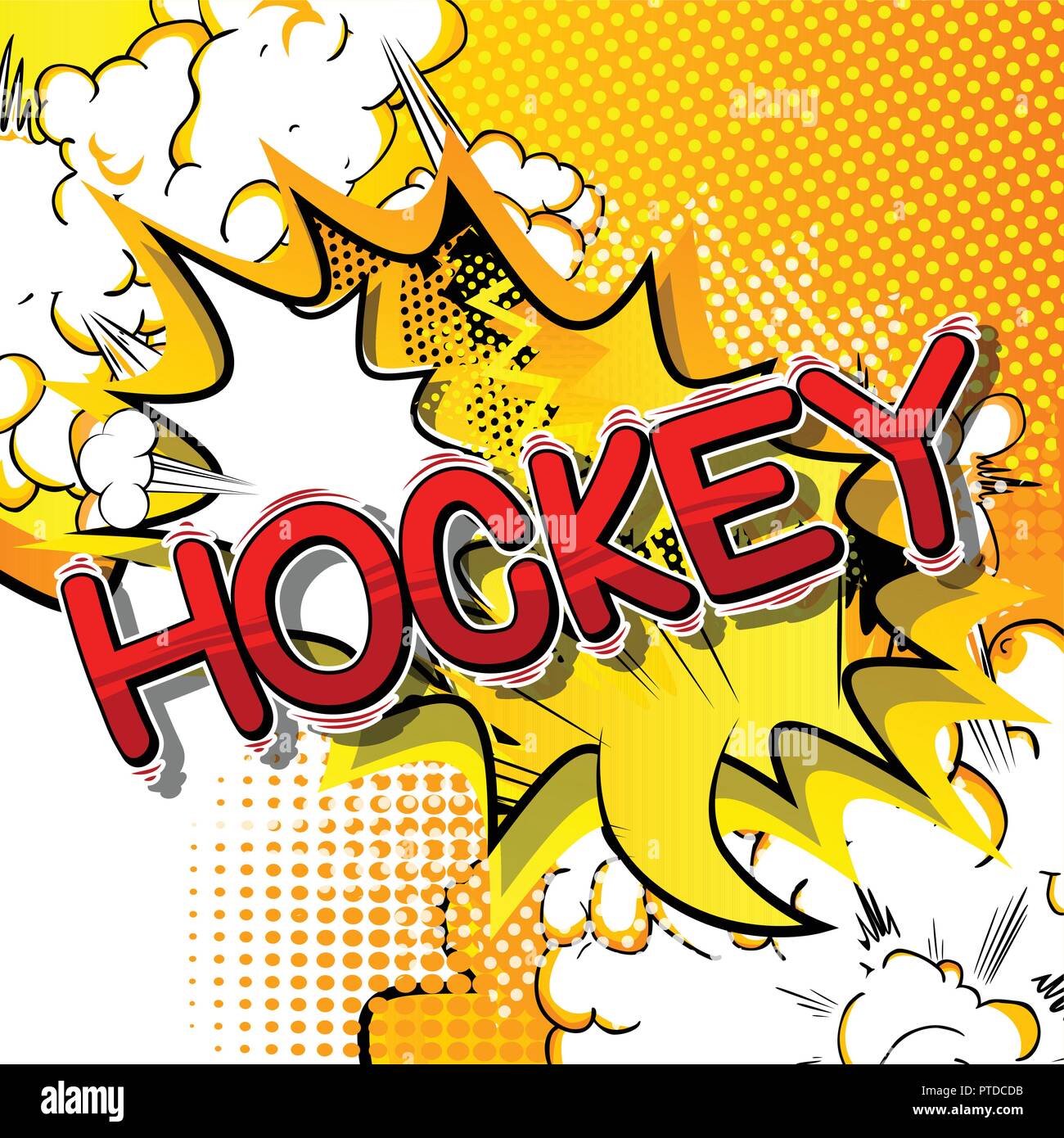 Hockey - Vector illustrated comic book style phrase Stock Vector Image ...
