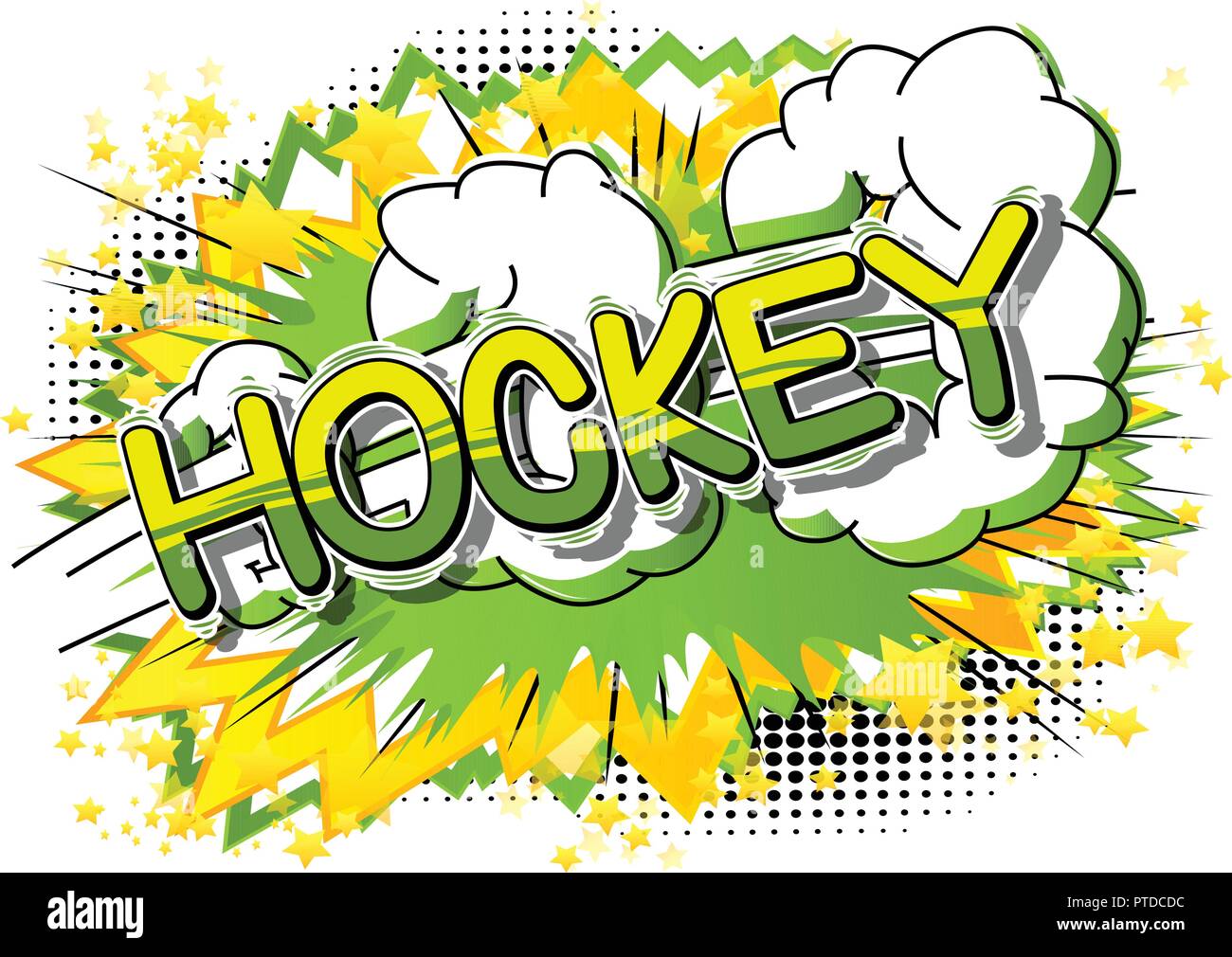 Hockey - Vector illustrated comic book style phrase Stock Vector Image ...