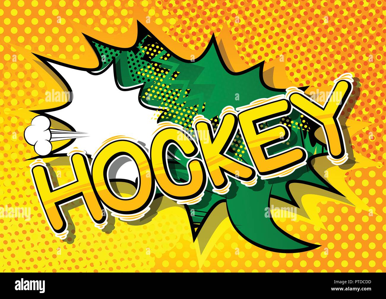 Hockey - Vector illustrated comic book style phrase Stock Vector Image ...
