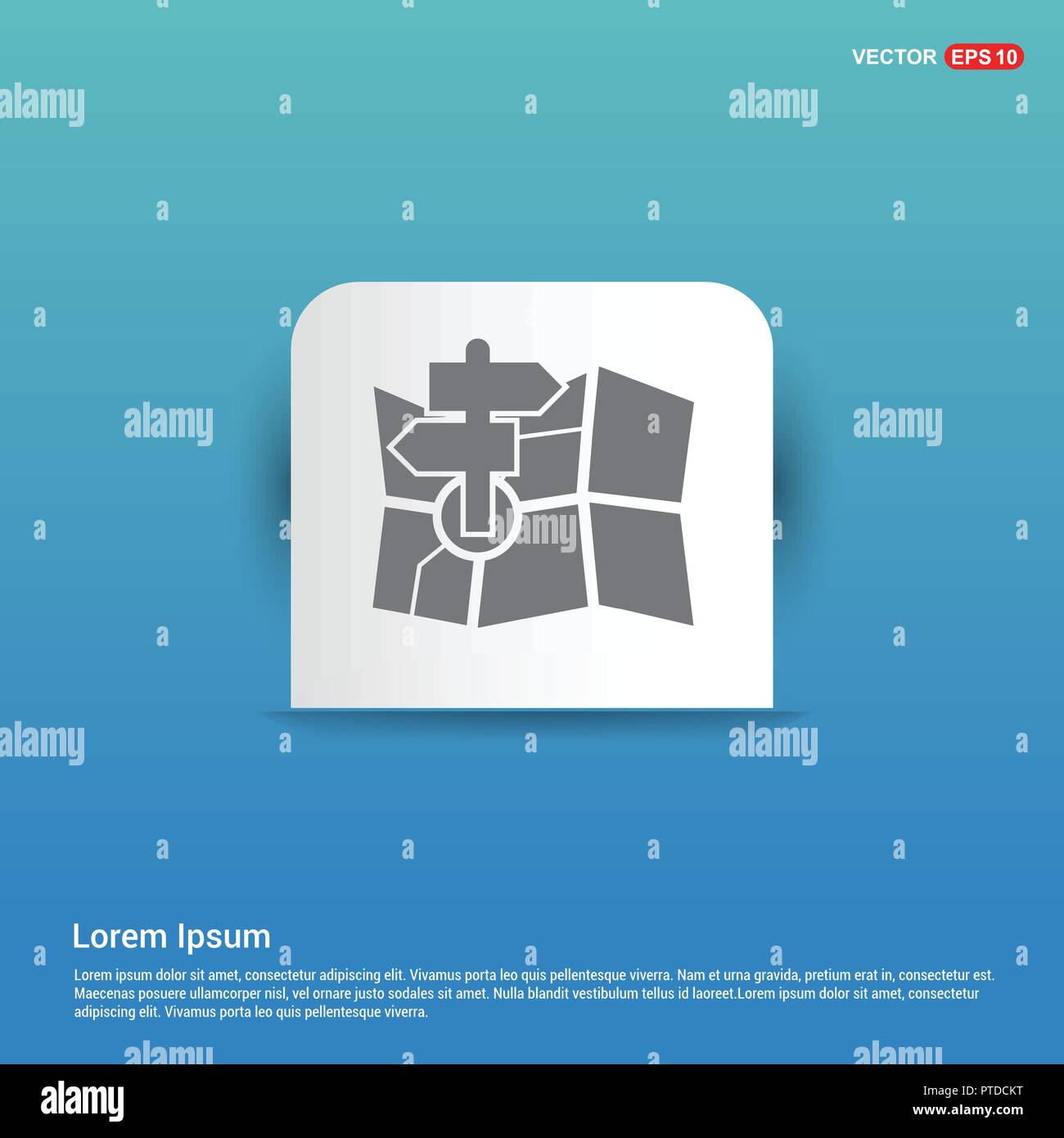 map icon - Blue Sticker button Stock Vector Image & Art - Alamy