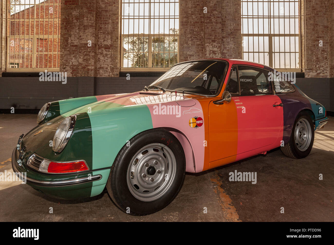 Porsche 911 classic car displayed in multiple coloured paintwork Stock ...