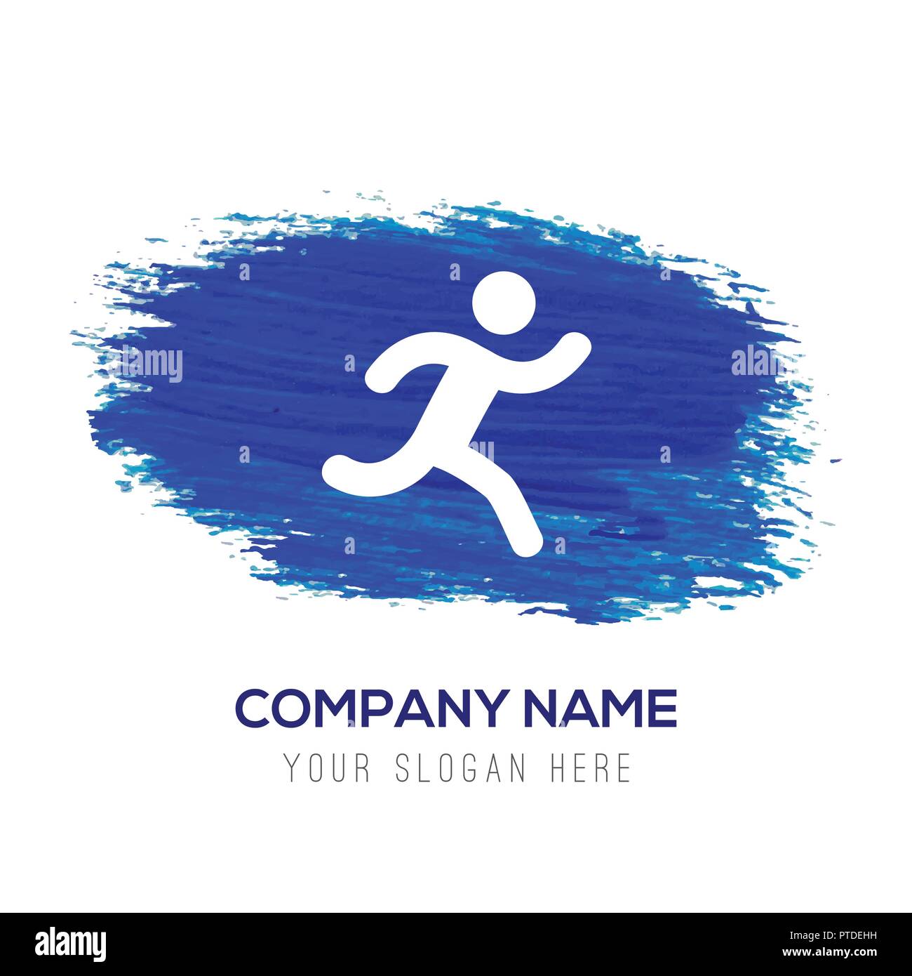 Runner Icon - Blue watercolor background Stock Vector Image & Art - Alamy