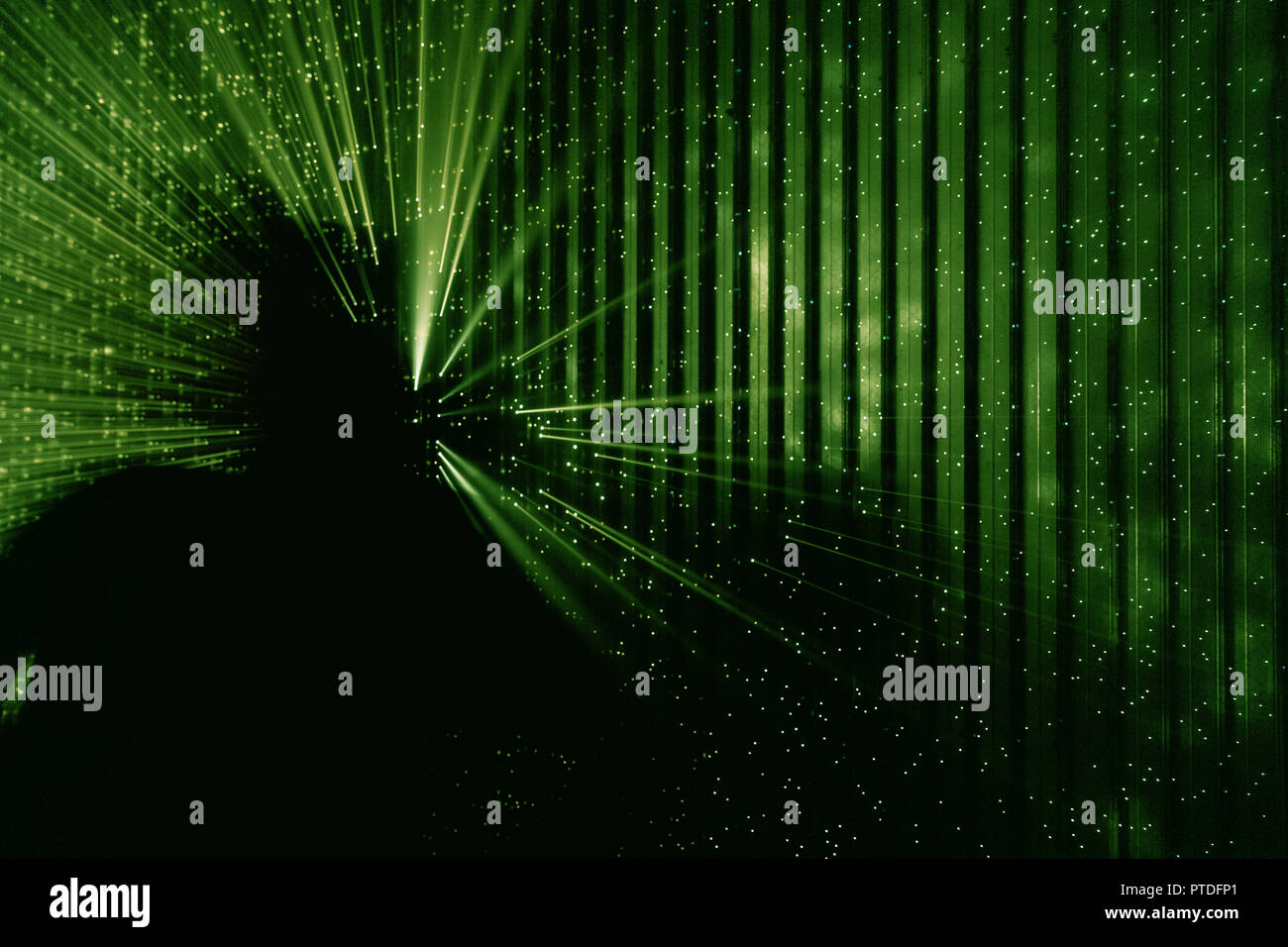 Light abstract projection. Colorful light rays. The silhouette of ...