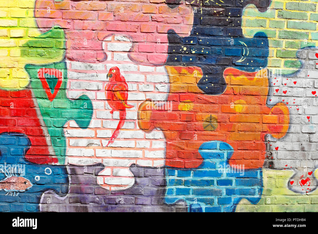 Colorful brick wall, bricks, background picture, texture Stock Photo ...