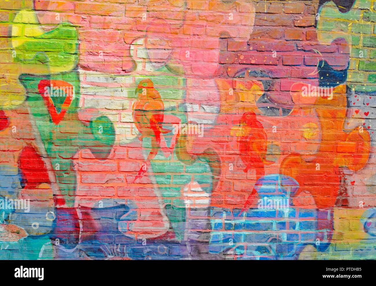 Colorful brick wall, bricks, background picture, texture Stock Photo ...