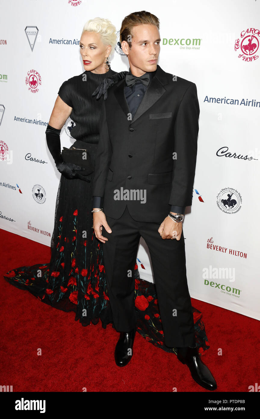 Brigitte Nielsen and her son Douglas Meyer attending the Carousel of Hope Ball 2018 at Beverly ...