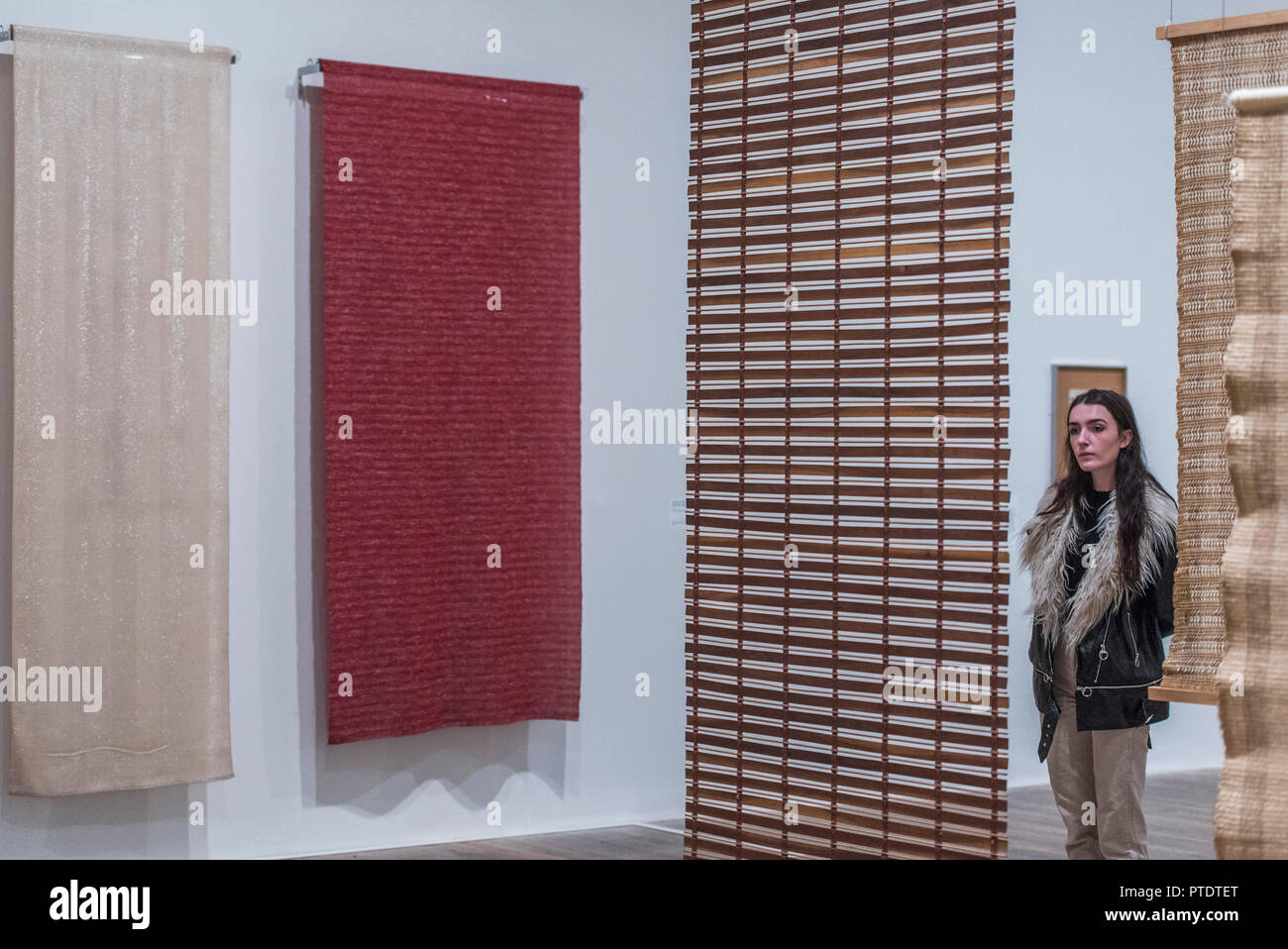 London, UK. 9th Oct 2018. Free hanging room dividers - Anni Albers ...