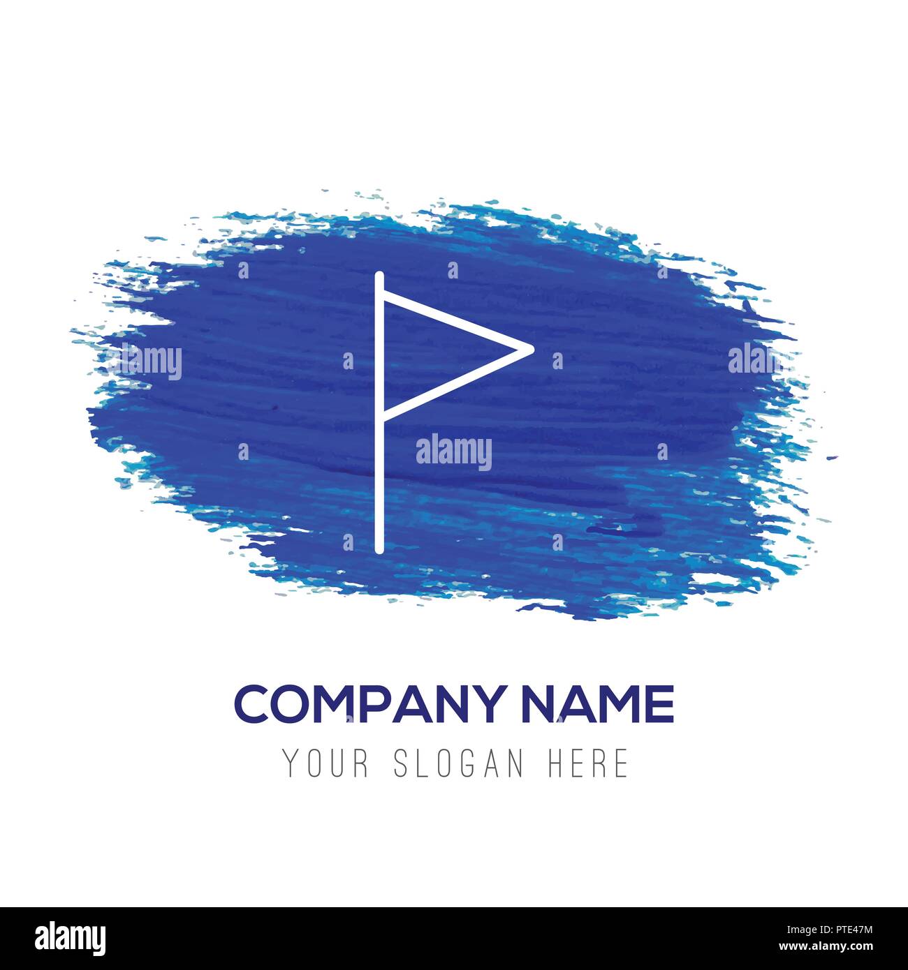 Flag mark icon - Blue watercolor background Stock Vector Image & Art ...