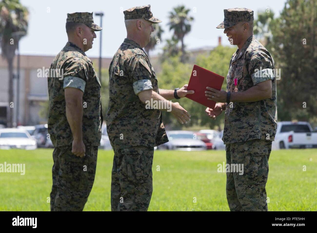 U. S. Marine Corps Col. Reginald Hairston, outgoing commanding officer ...