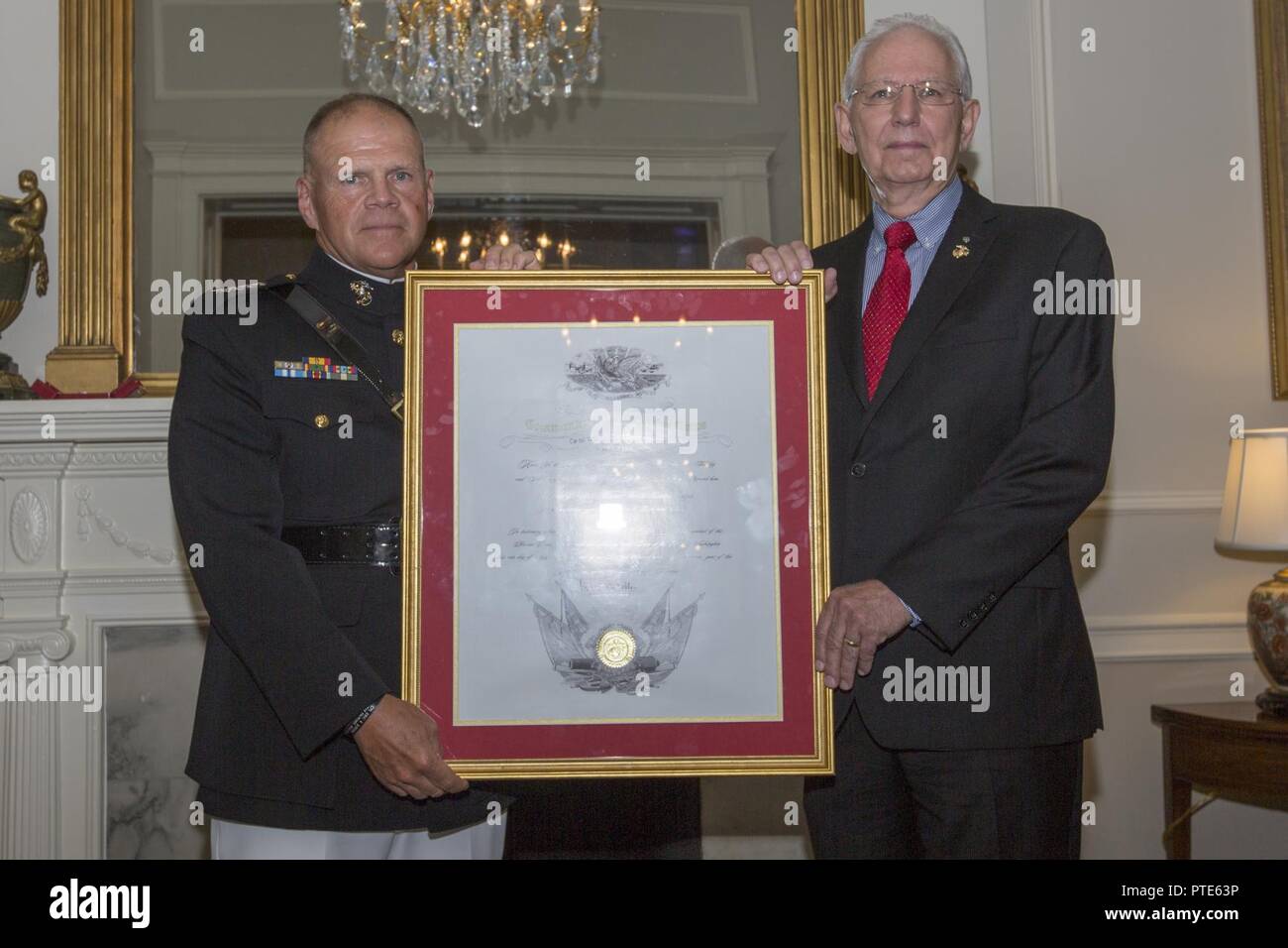 Commandant of the Marine Corps Gen. Robert B. Neller, left, and Robert ...