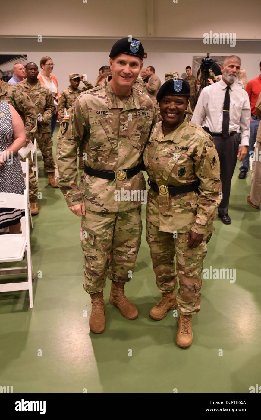 Brig. Gen. Donna Martin and Maj. Gen. Kent Savre, the commanding ...