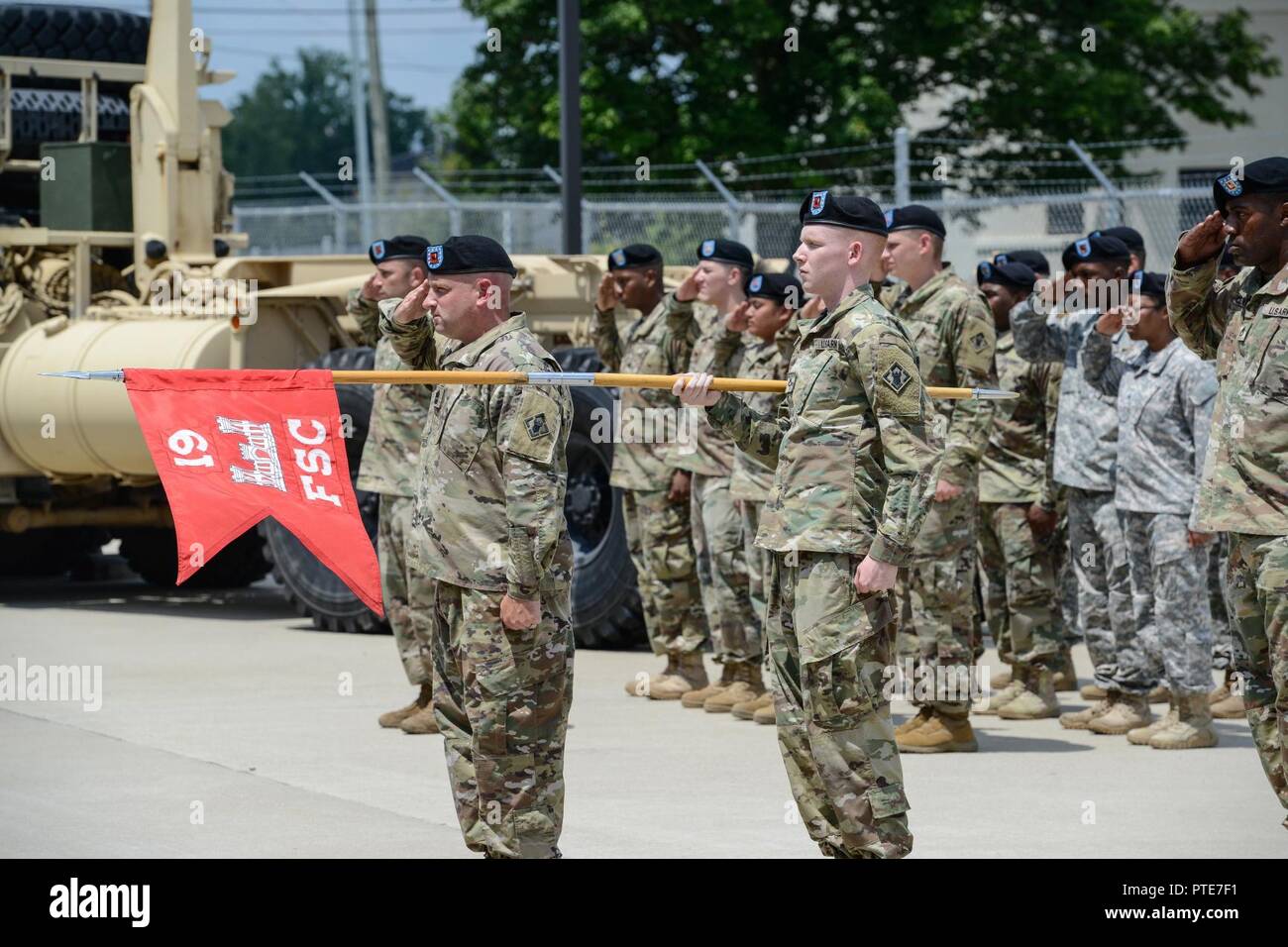 The 19th Engineer Battalion Forward Support Company (FSC) forms up for ...
