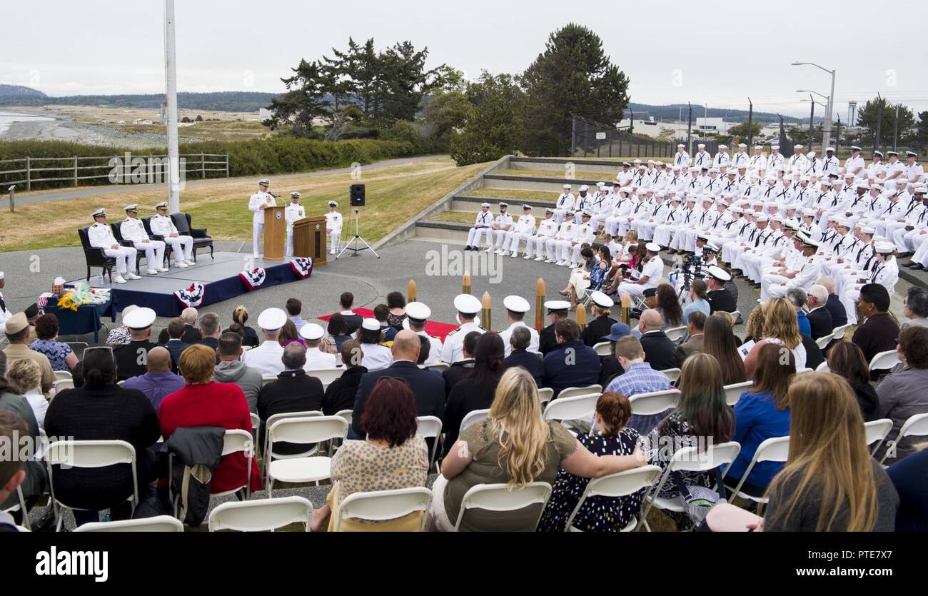 OAK HARBOR, Wash. (July 13, 2017) Guests and sailors assigned to Naval ...