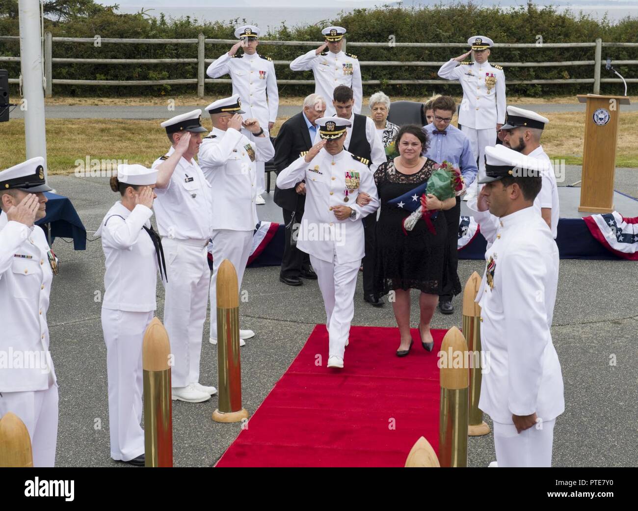 OAK HARBOR, Wash. (July 13, 2017) The official party departs during the ...