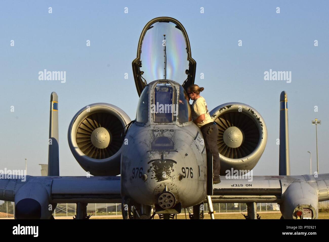 A maintainer from the 447th Expeditionary Aircraft Maintenance Squadron ...