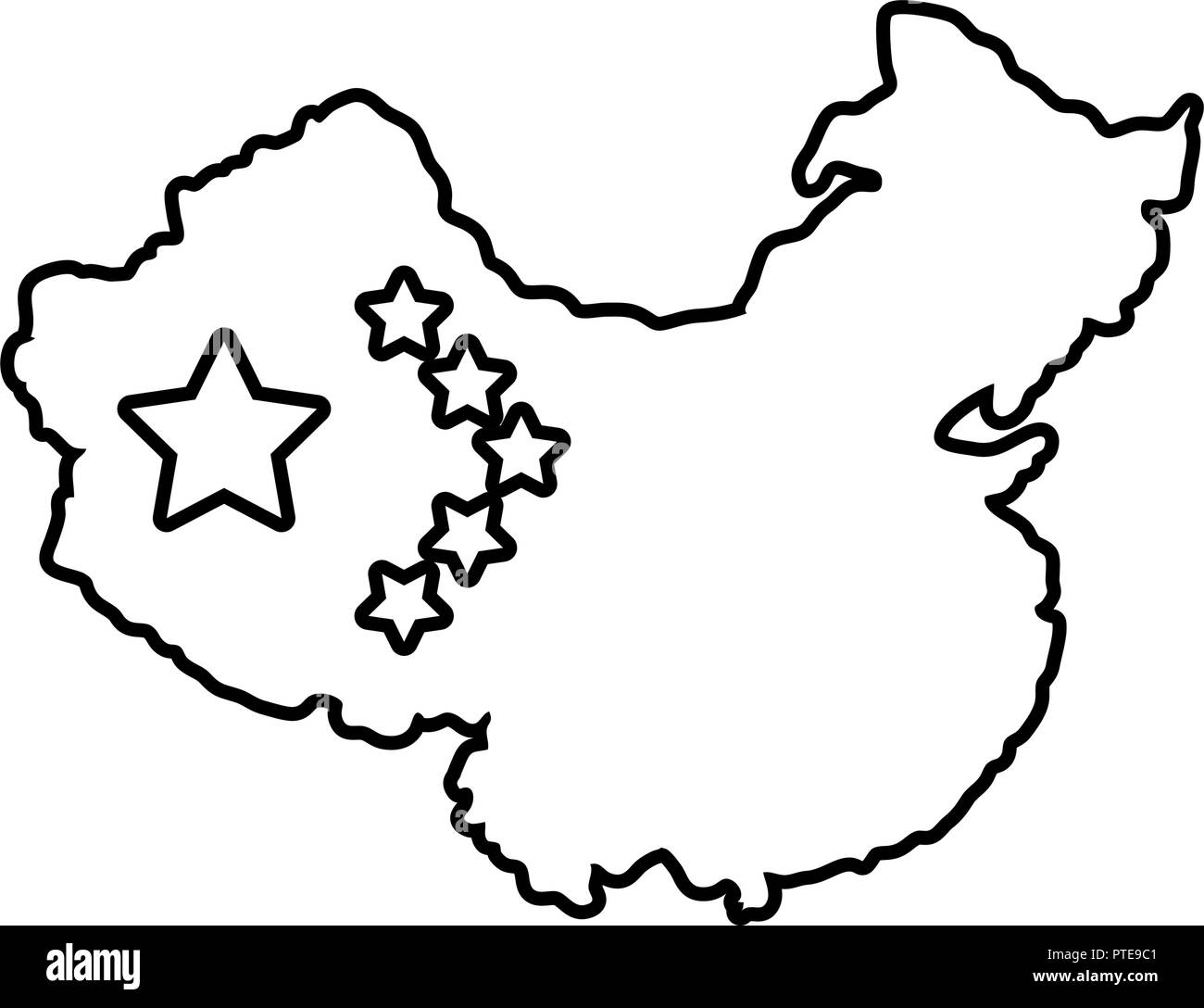 China Map Black and White Stock Photos & Images - Alamy