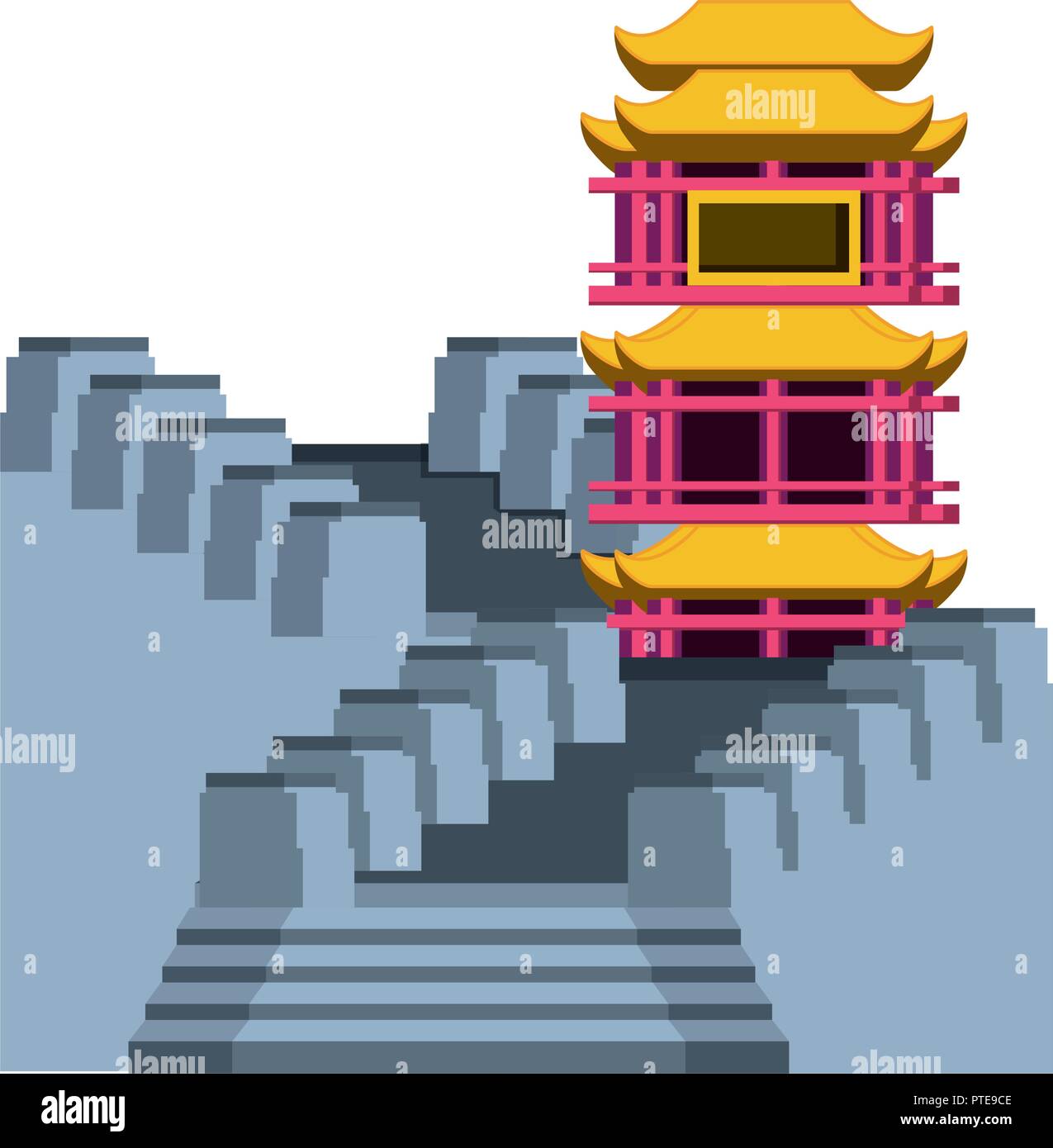 chinese wall isolated icon vector illustration design Stock Vector ...