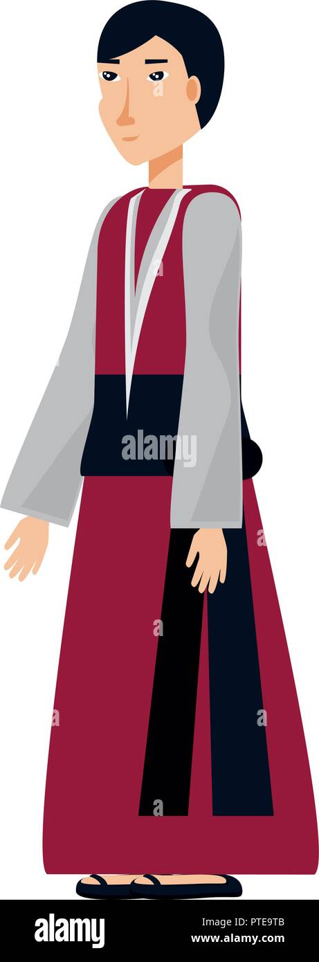 chinese man with traditional costume vector illustration design Stock ...