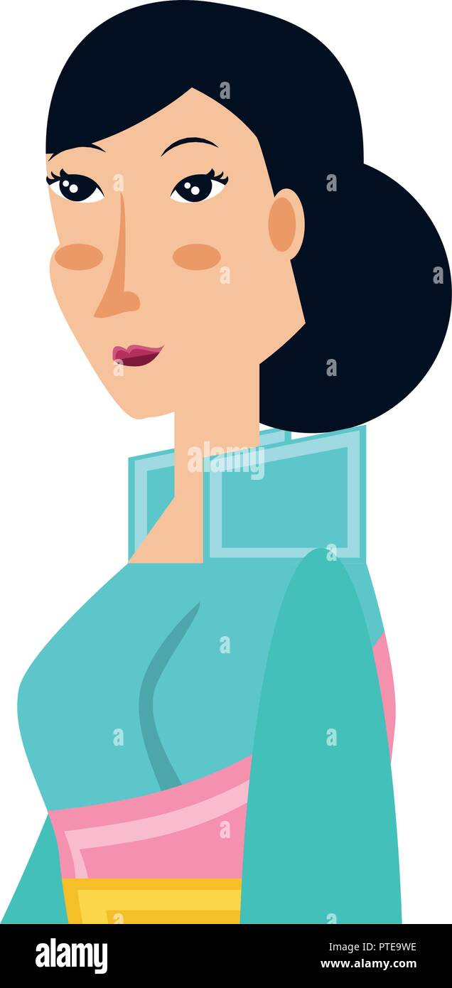 geisha woman avatar character vector illustration design Stock Vector ...